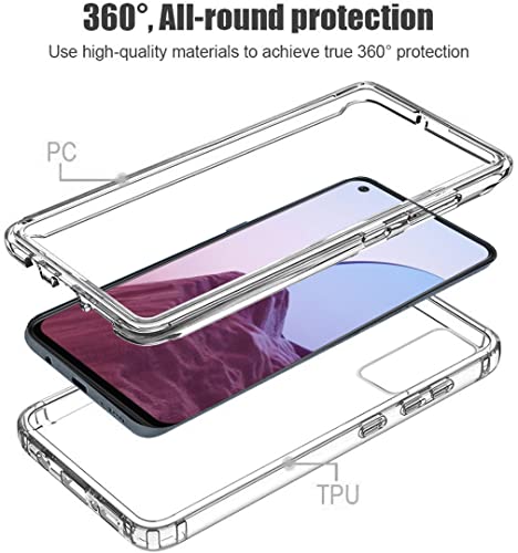 YJROP OnePlus Nord N20 5G Case: Crystal Clear Full-Body Rugged Hybrid Bumper with Tempered Glass Screen Protector