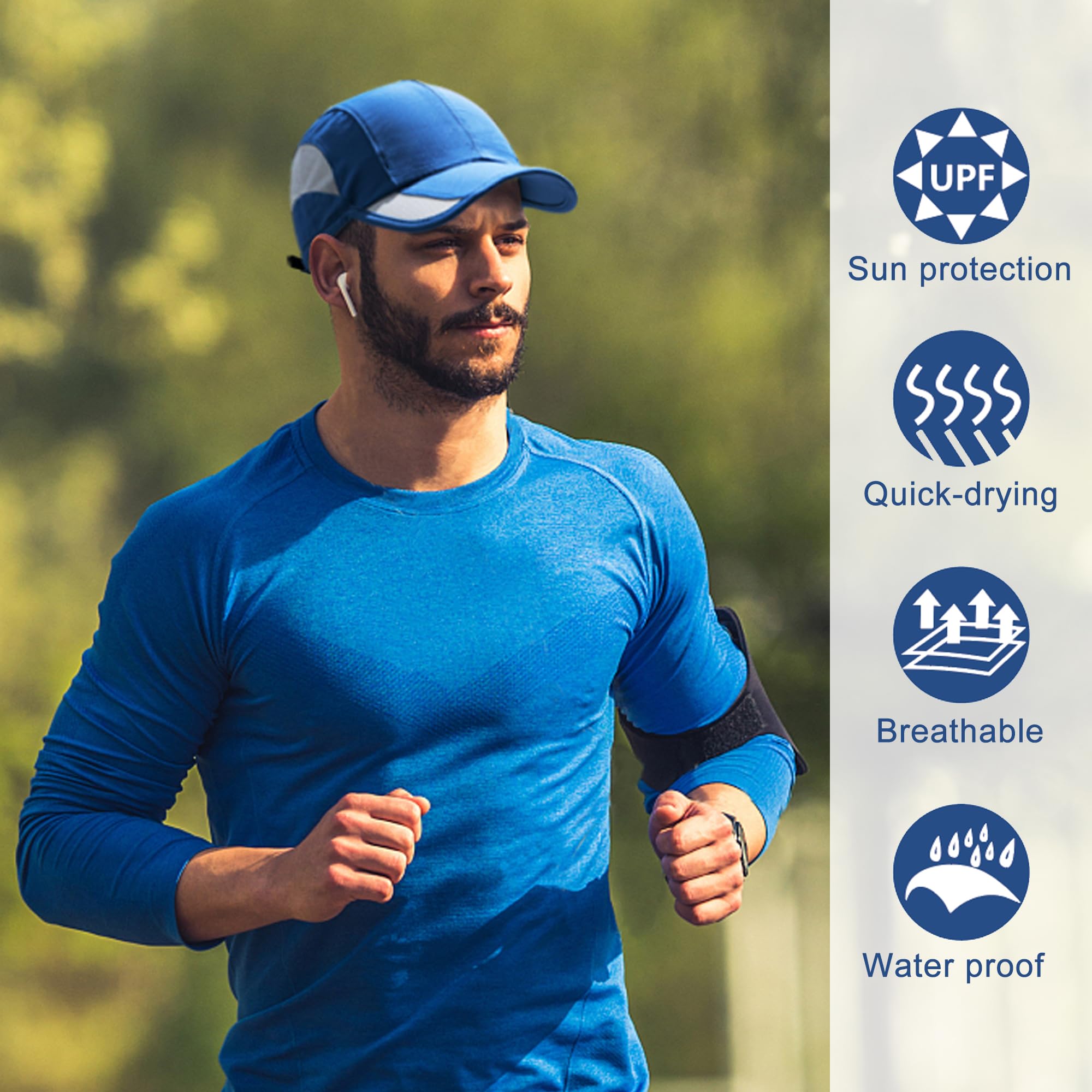 GADIEMKENSD Outdoor Running Hat Men's Cooling UPF50+ Womens Baseball Cap Sport Mesh Sun Hat Trucker Dad Hats Quick Dry Breathable Unstructured for Summer Camping Fishing Hiking Improved Black M