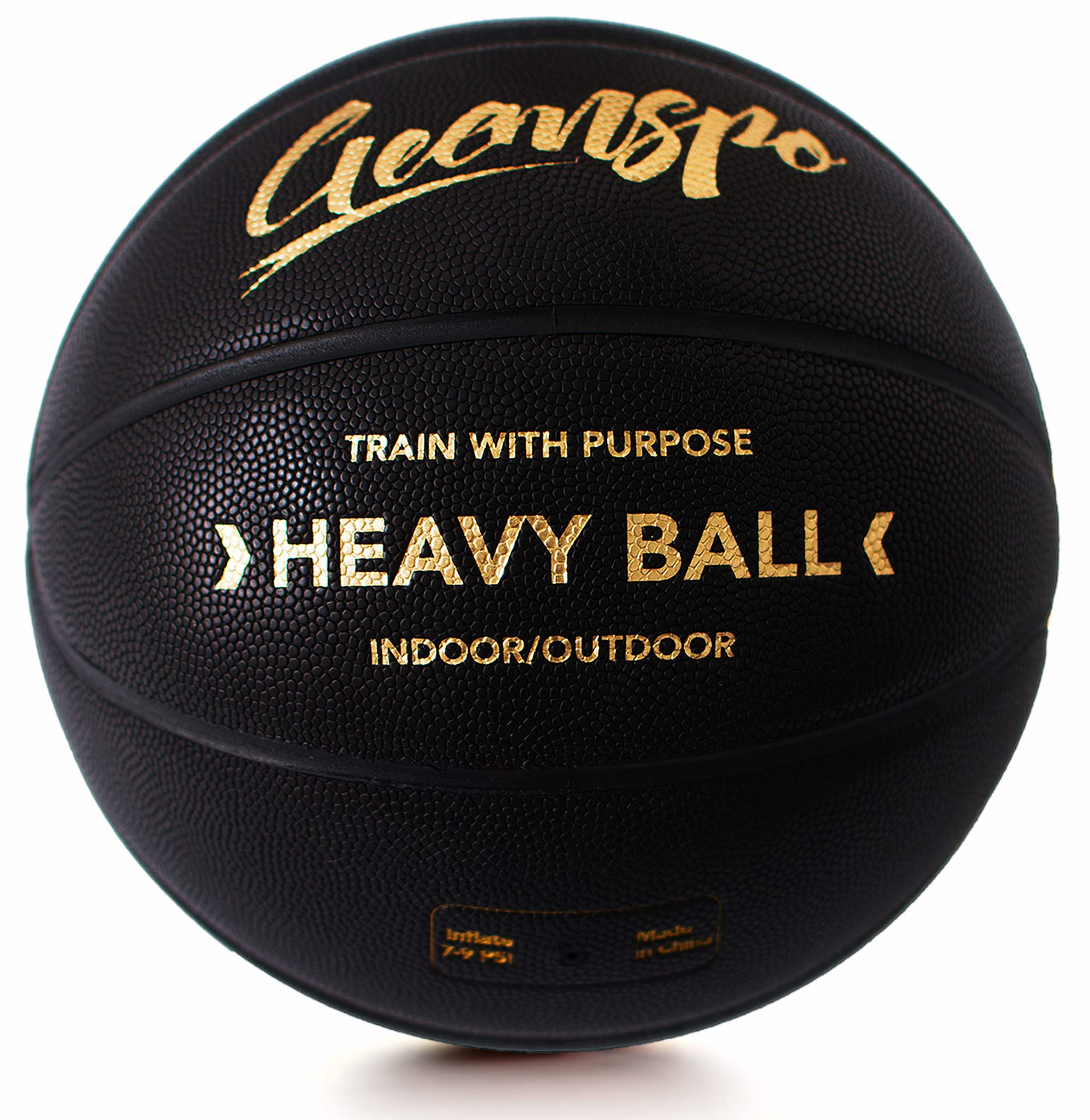 GEEMSPO Official Size 7/29.5 inch Training Basketball with pump-3lbs Black Heavy Training Ball