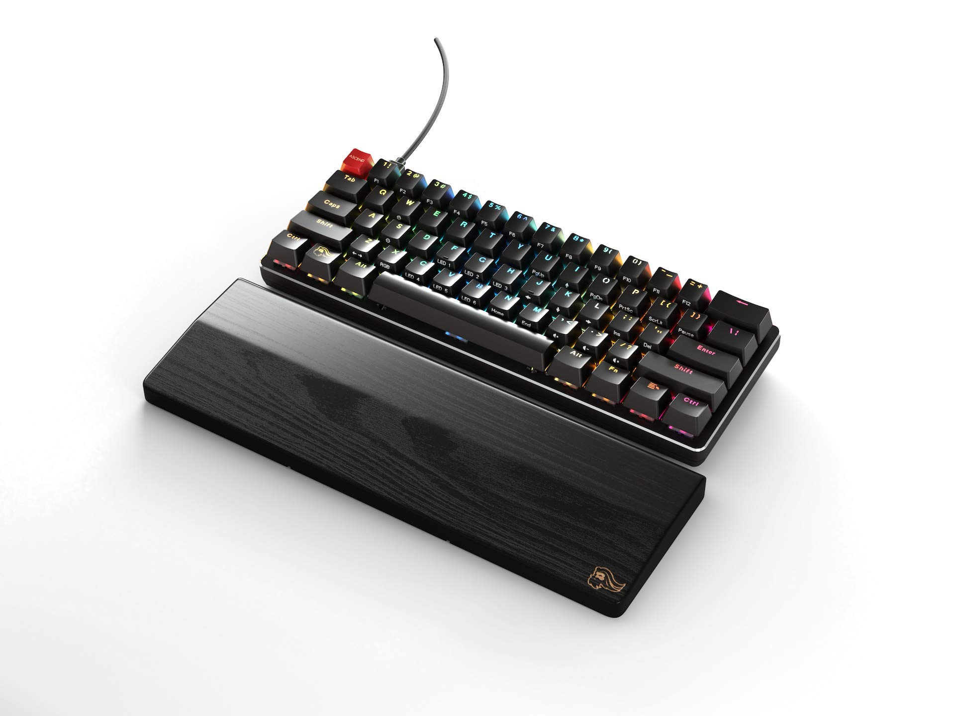 Glorious Custom Gaming Keyboard - GMMK 60% Percent Compact - USB C Wired Mechanical Keyboard - RGB Hot Swappable Switches & Keycaps - Silver/White Metal Top Plate