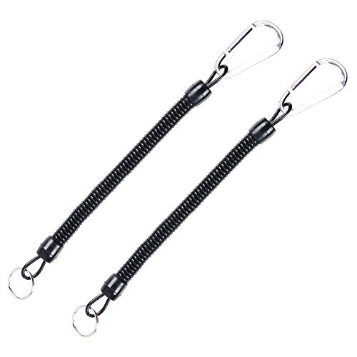 HaHawaii Fishing Lanyard, 2Pcs Retractable Fly Fishing Lanyard Buckle Cord Rope Fish Tackle Accessory - White