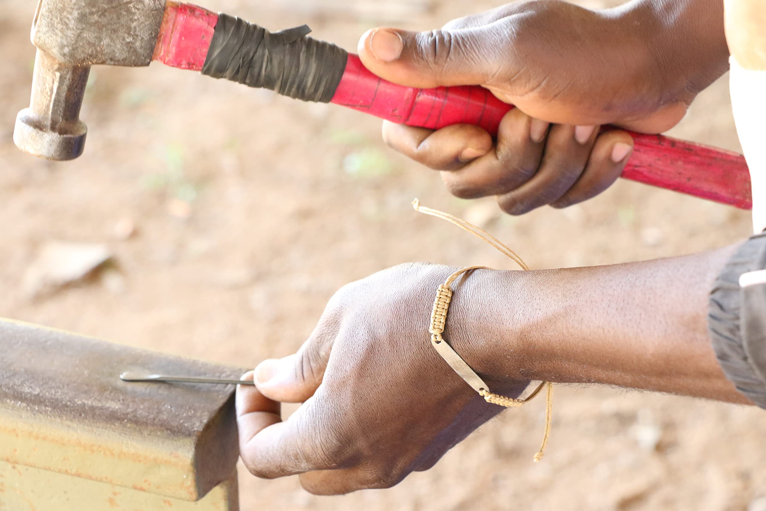 JIM GREEN Freedom Bracelet-Collected Snares are Reworked into a Handmade Symbol of Hope Forming our Handcrafted Bangle Cuff with Authentic Craftsmanship in every Wristband (Black, Adjustable)