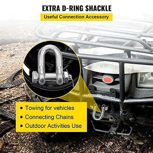 VEVOR V Bridle Chain, 5/16 in x 2 ft Bridle Tow Chain, Grade 80 V-Bridle Transport Chain, 9260 Lbs Break Strength with TJ Hooks and Crab Hooks, Heavy Duty Pear Link Connector and Chain Shorteners