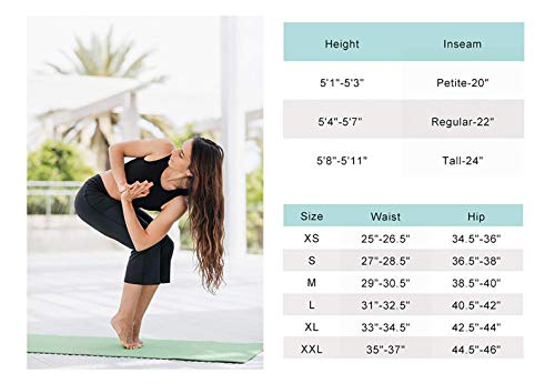 Yogipace Women's 20"/22"/24" Bootcut Cropped Flare Yoga Pants Capri Length Slim Fit Pants Lounge Crop Pant, YCW1402, 22", Black, Size XL
