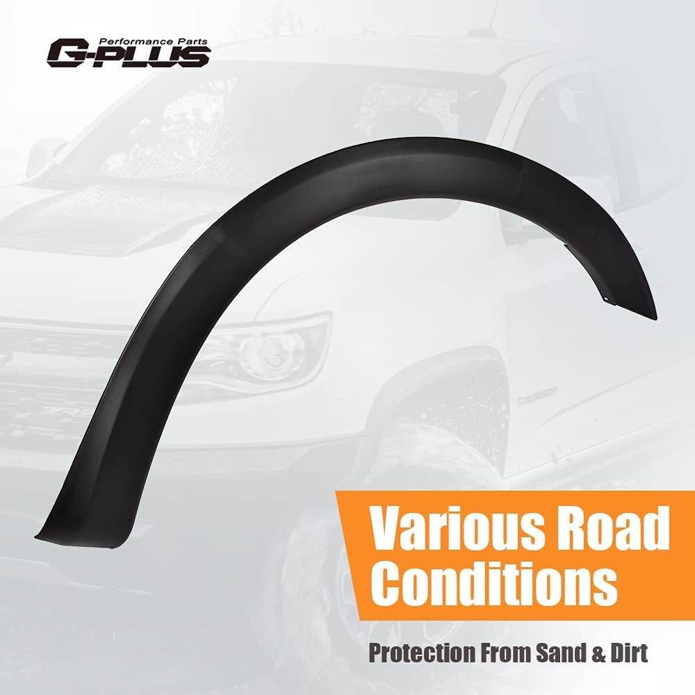 G-PLUS Fender Flares, Compatible with 2009-2014 Ford F150 67" / 78.8" / 97.4" Styleside Beds, [Not Compatible with Platinum & Raptor models], Rivet Style Smooth Matte Wheel Cover Protector 4pcs