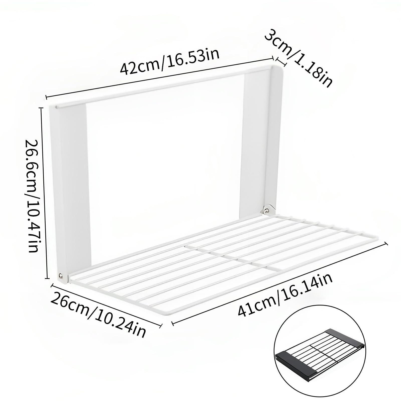 ROLIZOE Magnetic Multi-Purpose Organizer Shelf for Washing Machine Side Storage,Fridge Magnet Organizer Shelf,Towel Storage Rack for Bathroom, Laundry Room Magnetic Folding Shelf（White）