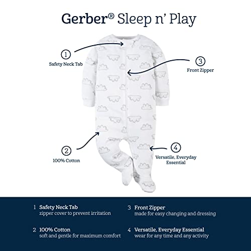 Gerber Baby Girls 3-Pack Sleep 'N Play, Pink Floral, 6-9 Months