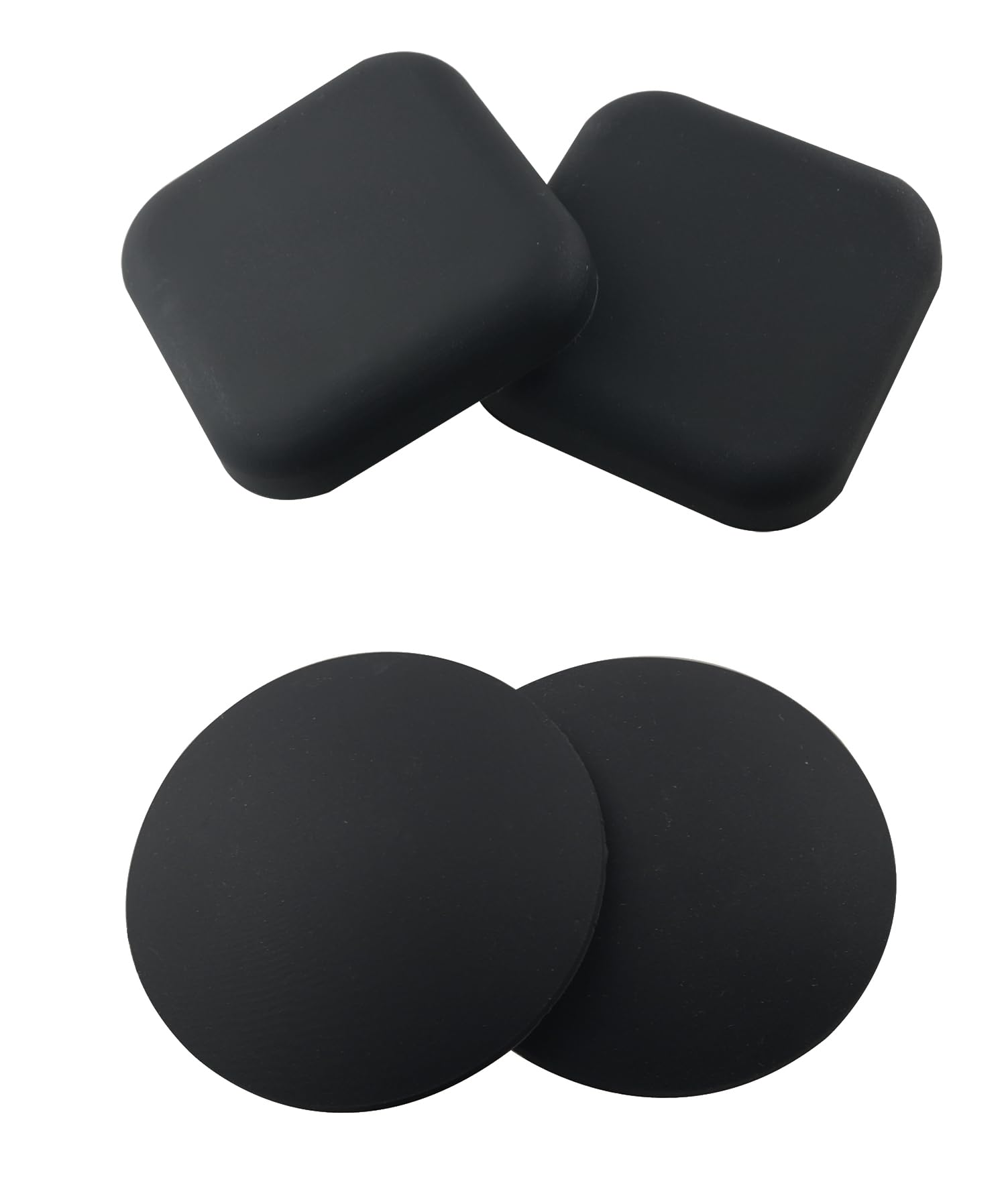 JianLing 6IN1 Door Stoppers Wall Protector Black Rubber Stop Door Handle Guard Bumper Stopper Self Adhesive (3pcs Round + 3pcs Square)