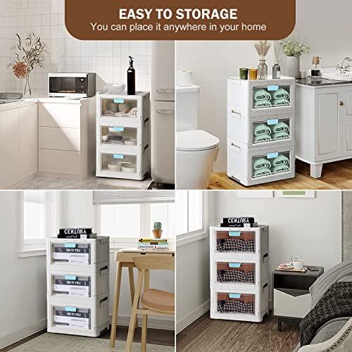 Storage Bins with Lids, Dual Open Large Storage Boxes Plastic 23Qt, Stackable Collapsible Closet Organizers and Storage, Foldable Storage Containers for Clothes,Toys,Food,Kitchen,Dorm,Bedroom Storage