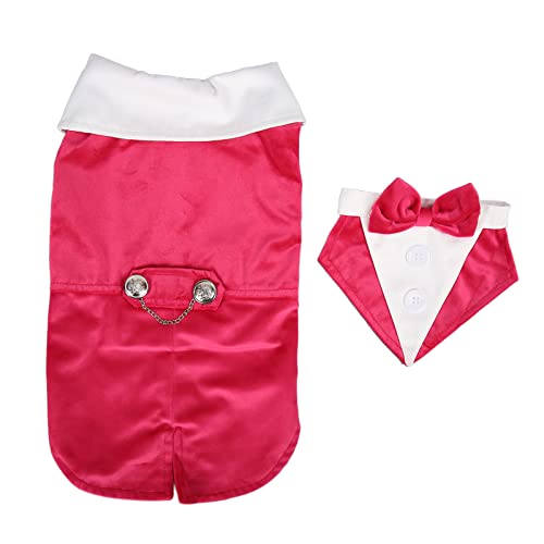 Qinlorgo Pet Formal Clothes, Hook and Closure Rose Red Breathable Hand Wash Soft Dog Suit Costume for Puppy for Party (XS)