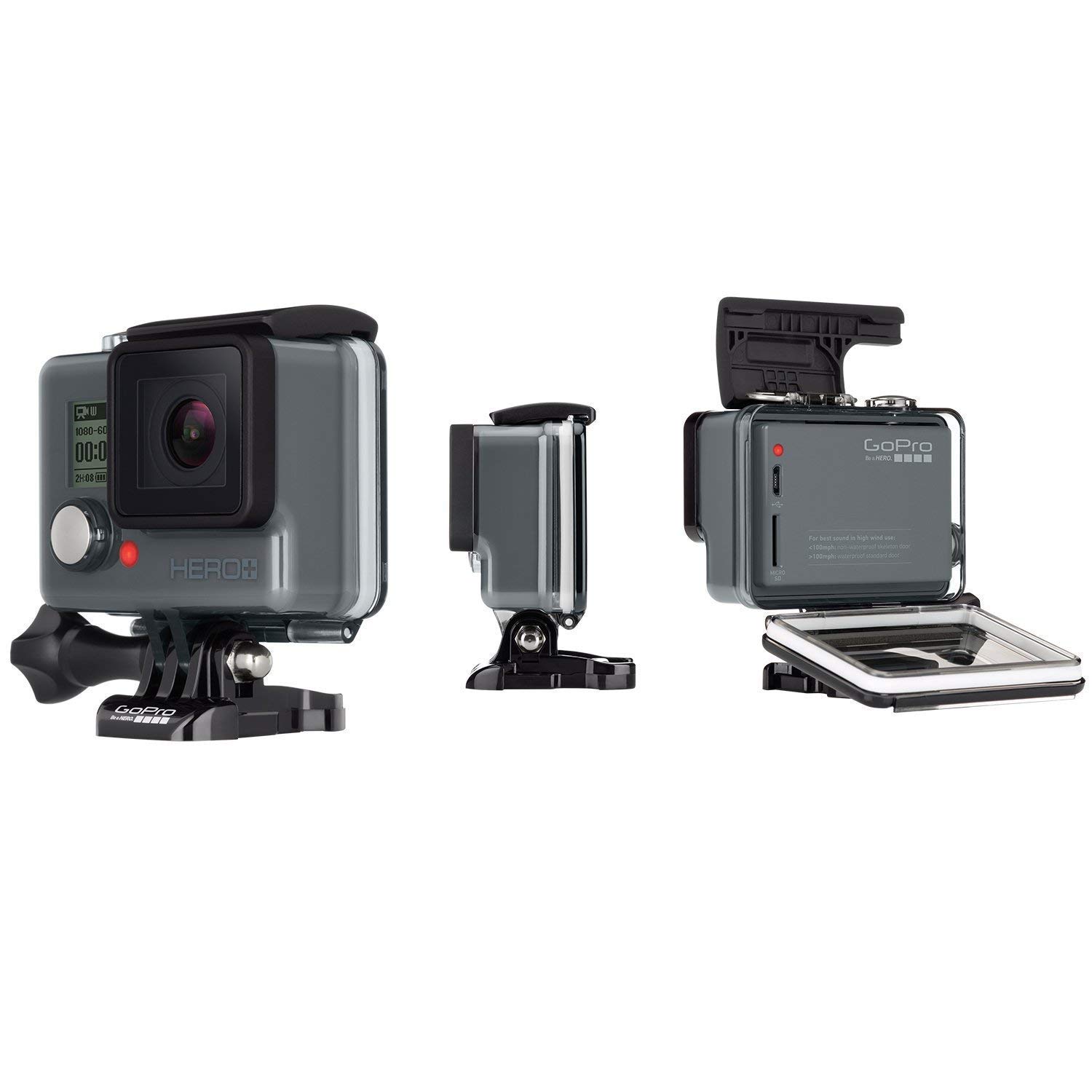GoPro HERO+ Action Camera (Built-in Wi-Fi and Bluetooth Enabled, 1080p Movie, 8MP Photo, Waterproof to 131β)