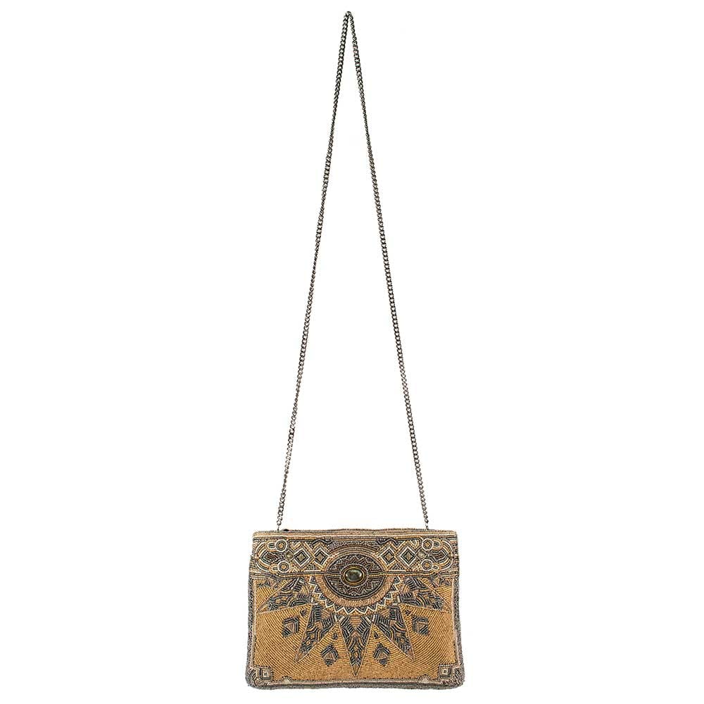Mary Frances Divine Power Beaded Crossbody Handbag, Gold