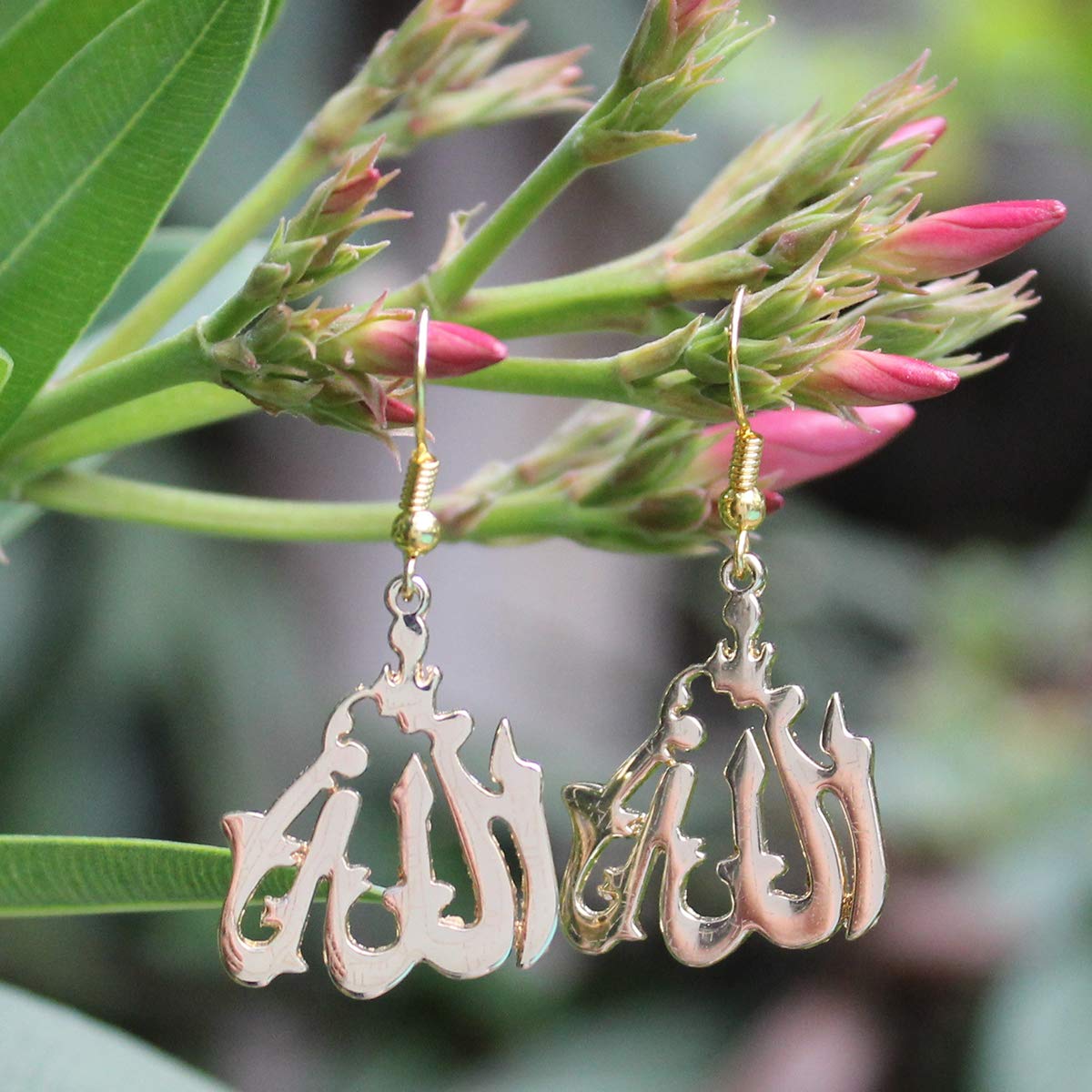 Gold Pt Islamic Arabic Muslim God Allah Earrings Islam Gift Earring