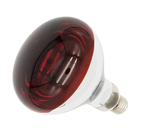 Qixivcom 2-Packs 275W Heat Lamp Bulb Infrared Heating Bulbs Dark Red Light Glass Heat Lamp E26 Waterproof Anti-Explosion Thickened Bulbs for Piglet Chicken Duck Birds Bathroom Light Therapy Use