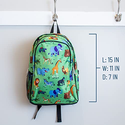 Wildkin 15-Inch Kids Backpack for Boys & Girls, Perfect for Early Elementary, Backpack for Kids Features Padded Back & Adjustable Strap, Ideal for School & Travel Backpacks (Wild Animals)