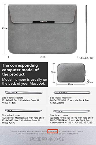 TOWOOZ Macbook Air M2 Sleeve Waterproof Thin Laptop Sleeve Case Compatible with 2022 M2 Chip MacBook Air 13.6 Inch A2681 / Macbook Air 13-13.6 Inch/Macbook Pro 13-14 Inch, With Accessory Pouch