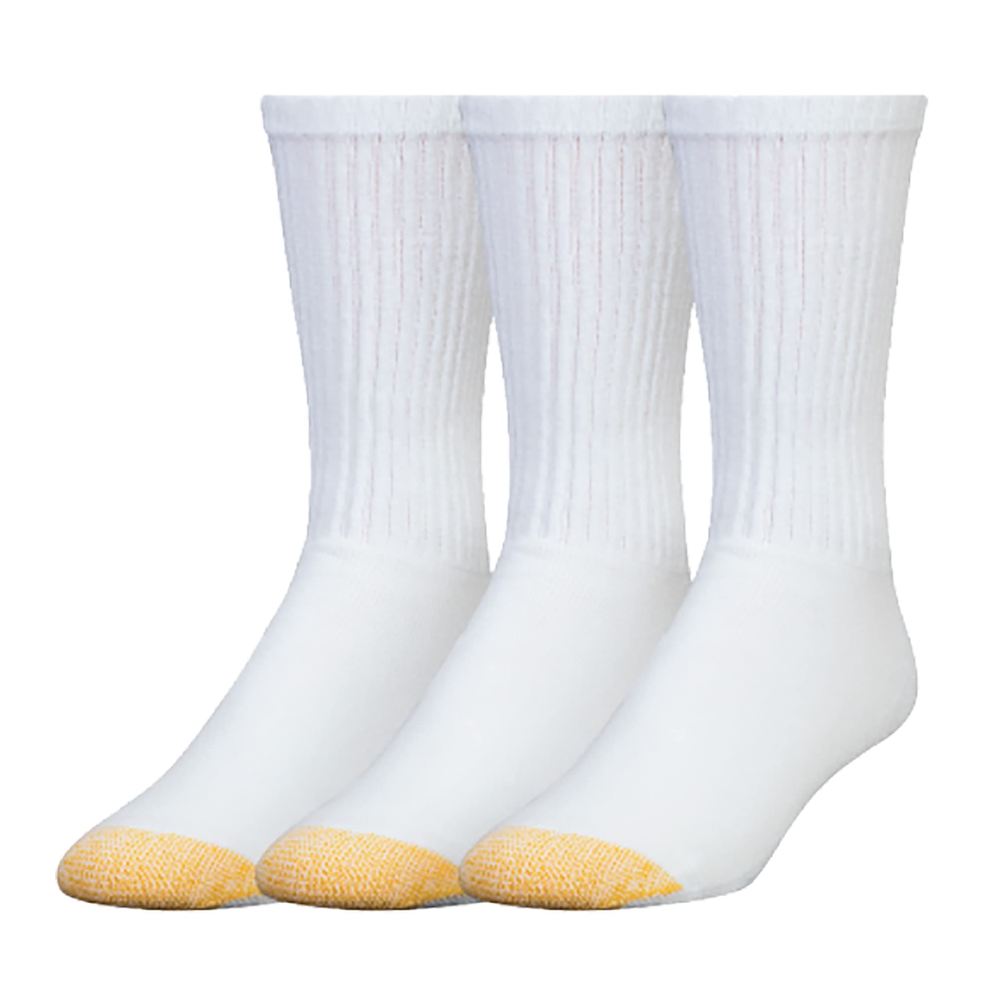 GOLDTOE Men's Ultra Tec Performance Crew Athletic Socks, Multipairs, White (3-Pairs), X-Large