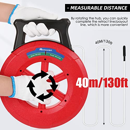 Mxmoonant Pipe Blockage Detector 40M/130ft Pipeline Scanner for PVC Iron Cement Wall with Waterproof Probes|Sensitivity|Accurate Positioning (40M)
