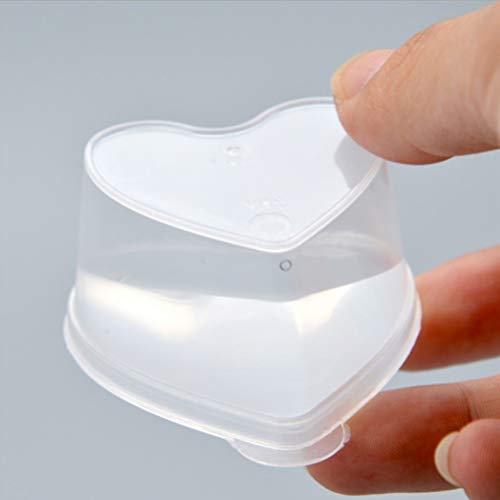 Sewroro Heart Shaped Storage Containers: 25PCS Transparent Plastic Boxes Heart Shaped Leakproof Containers with Lids for Liquid Foam Ball Soft Clay Snack Valentines Day Favor