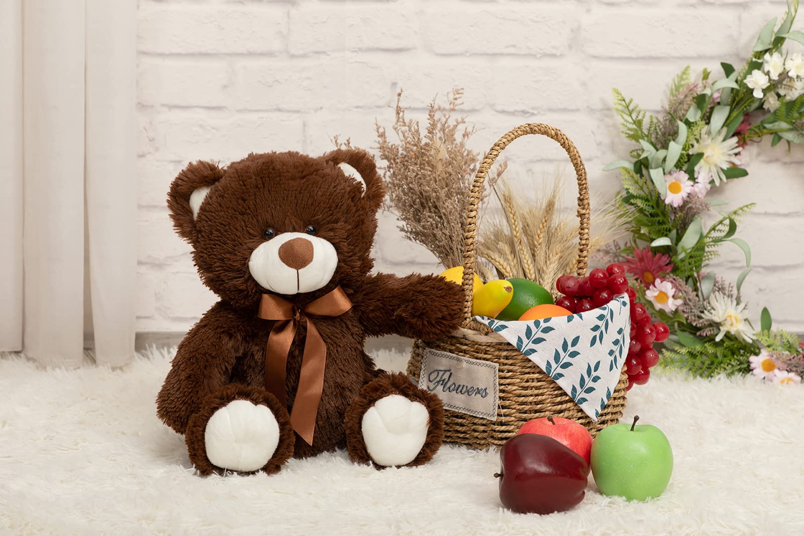 HOHO Super Color Teddy Bear Stuffed Animals Plush Stuffed Bear Congratulations Baby Shower Birthday Pink 14 inch