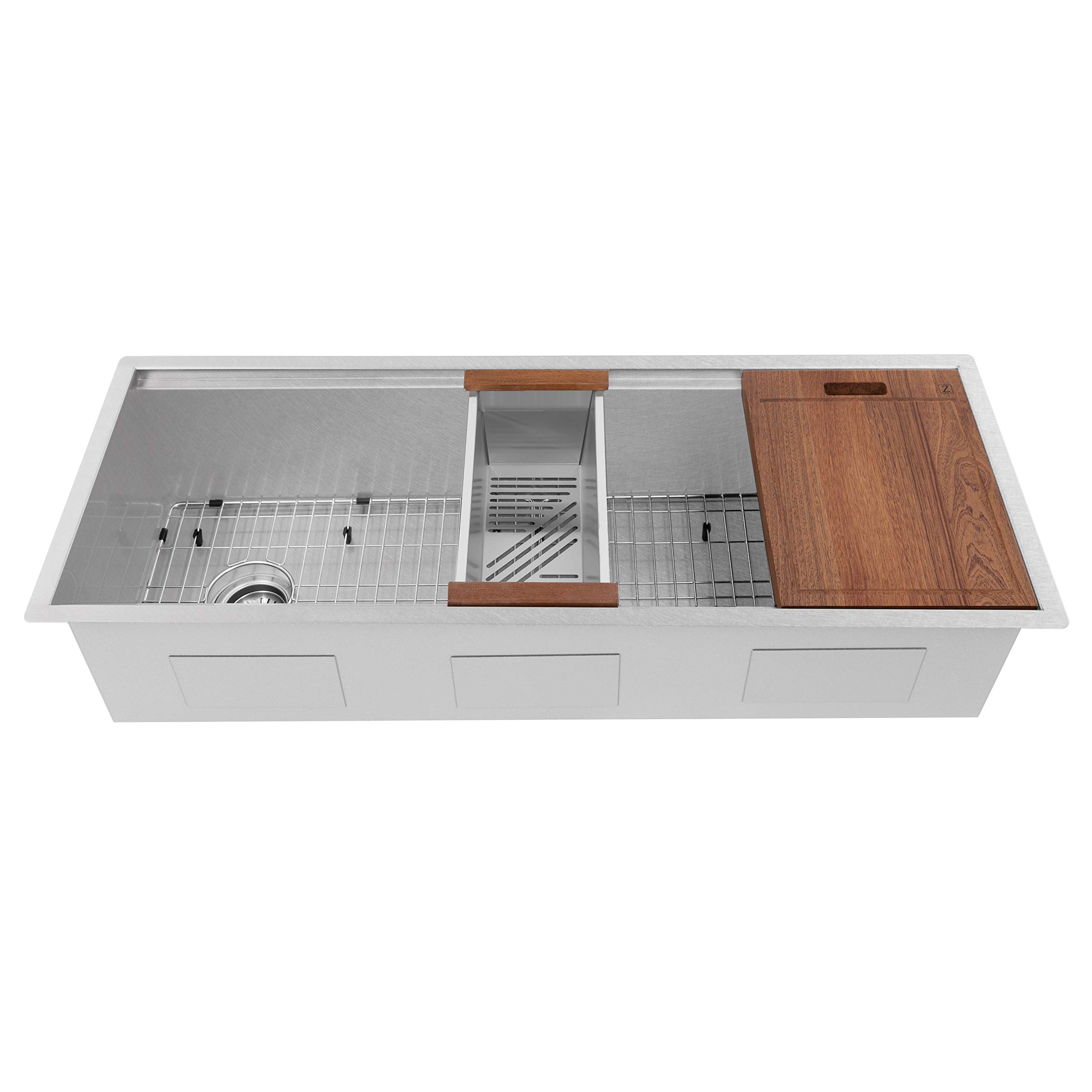 ZLINE 43" Garmisch Undermount Single Bowl Scratch Resistant Stainless Steel Kitchen Sink with Bottom Grid and Accessories (SLS-43S)