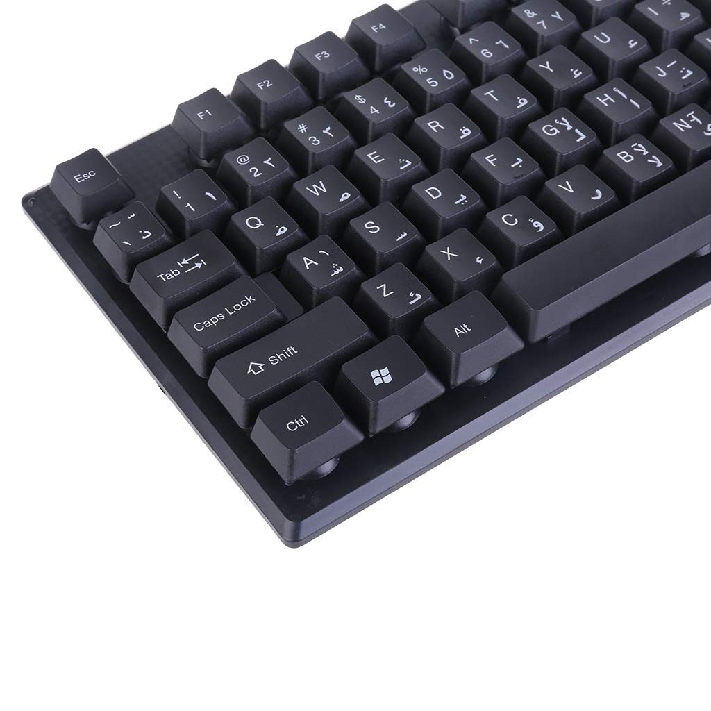 HELYZQ Arabic/English Silent Keyboard Waterproof Office Keyboard for Windows Computer