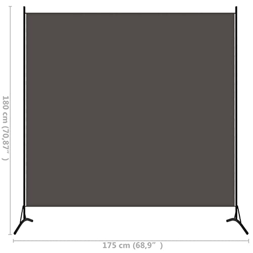 Gecheer 1-Panel Room Divider Anthracite 68.9"x70.9", Privacy Screens Freestanding Divider Portable Separating Panel, Room Divider for Home Office Bedroom Dorm Decor
