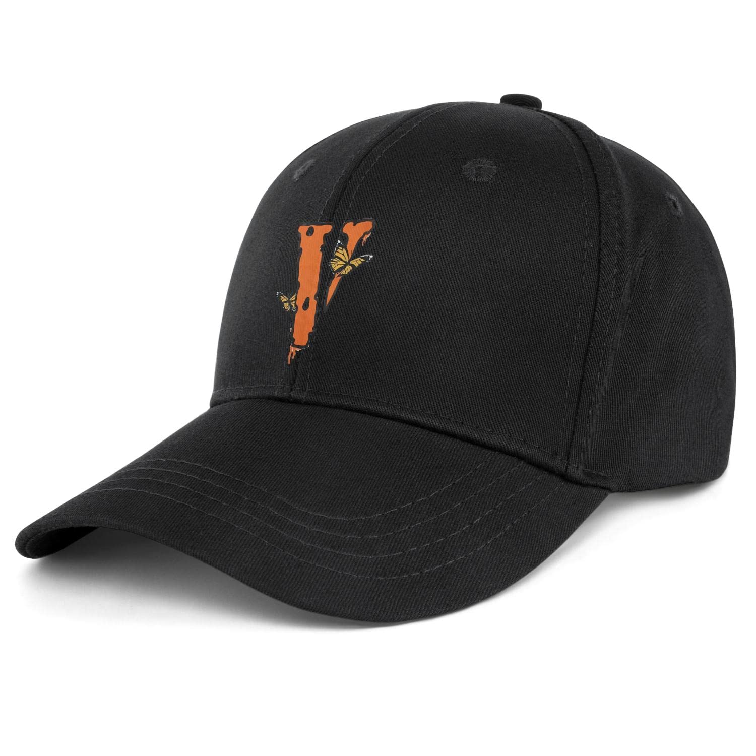 JIOJSDS Black Big V Baseball Caps for Men Women Cotton Trucker Cap Skateboard Cap Hat