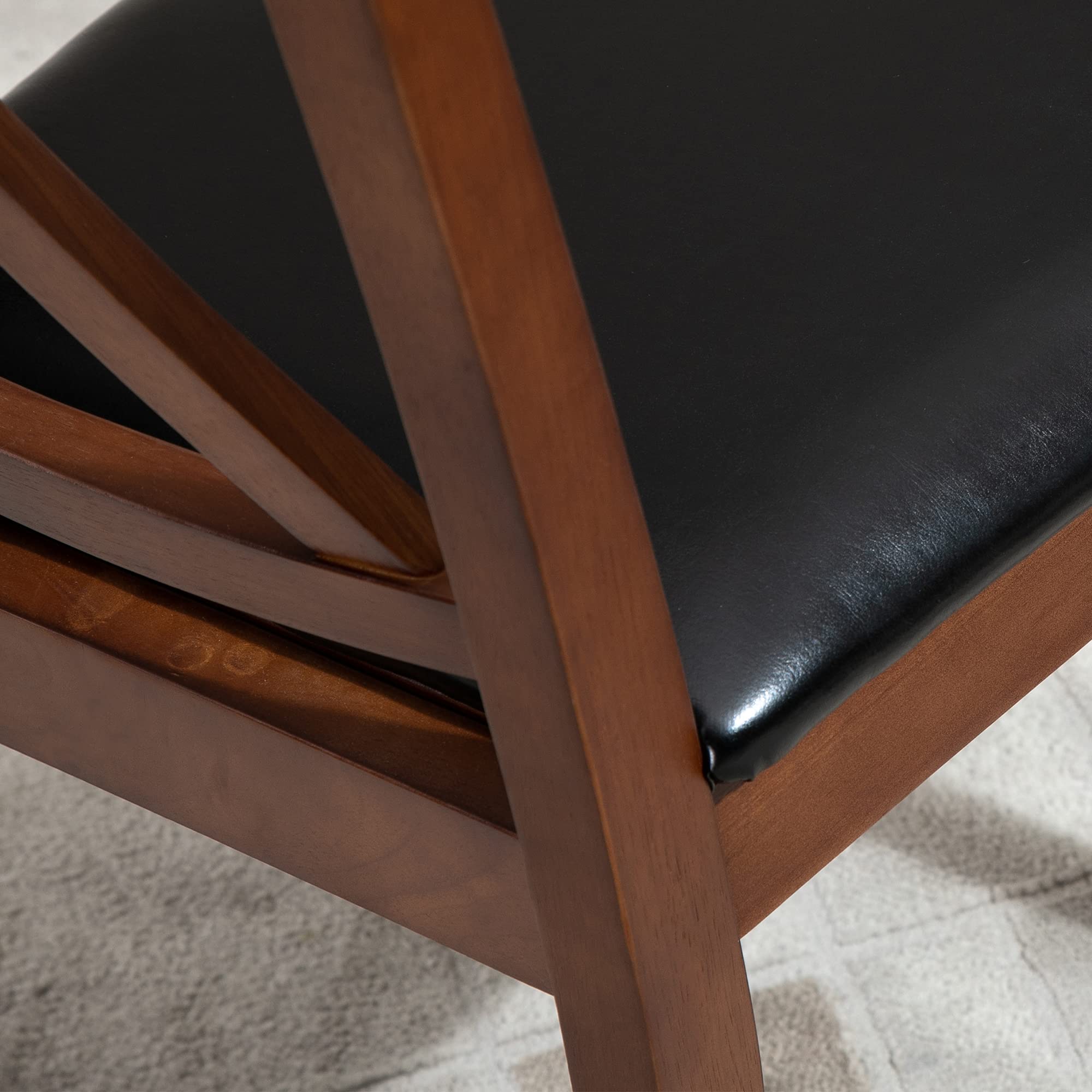 HOMCOM High Back Dining Chairs Set of 2 with PU Leather Upholstry and Cross Back Design, Black