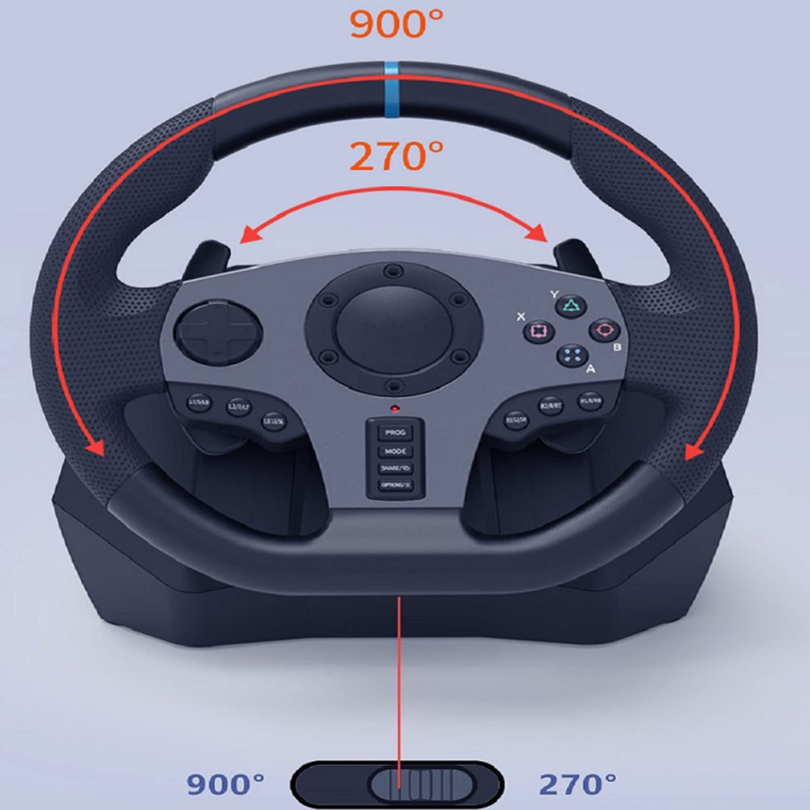 JISMCEKU Gaming Steewheel Gaming Steewheel Pedal Vibration Racing Steewheel Game Controller Fit for Xbox One Fit for Pc Fit for Ps 4