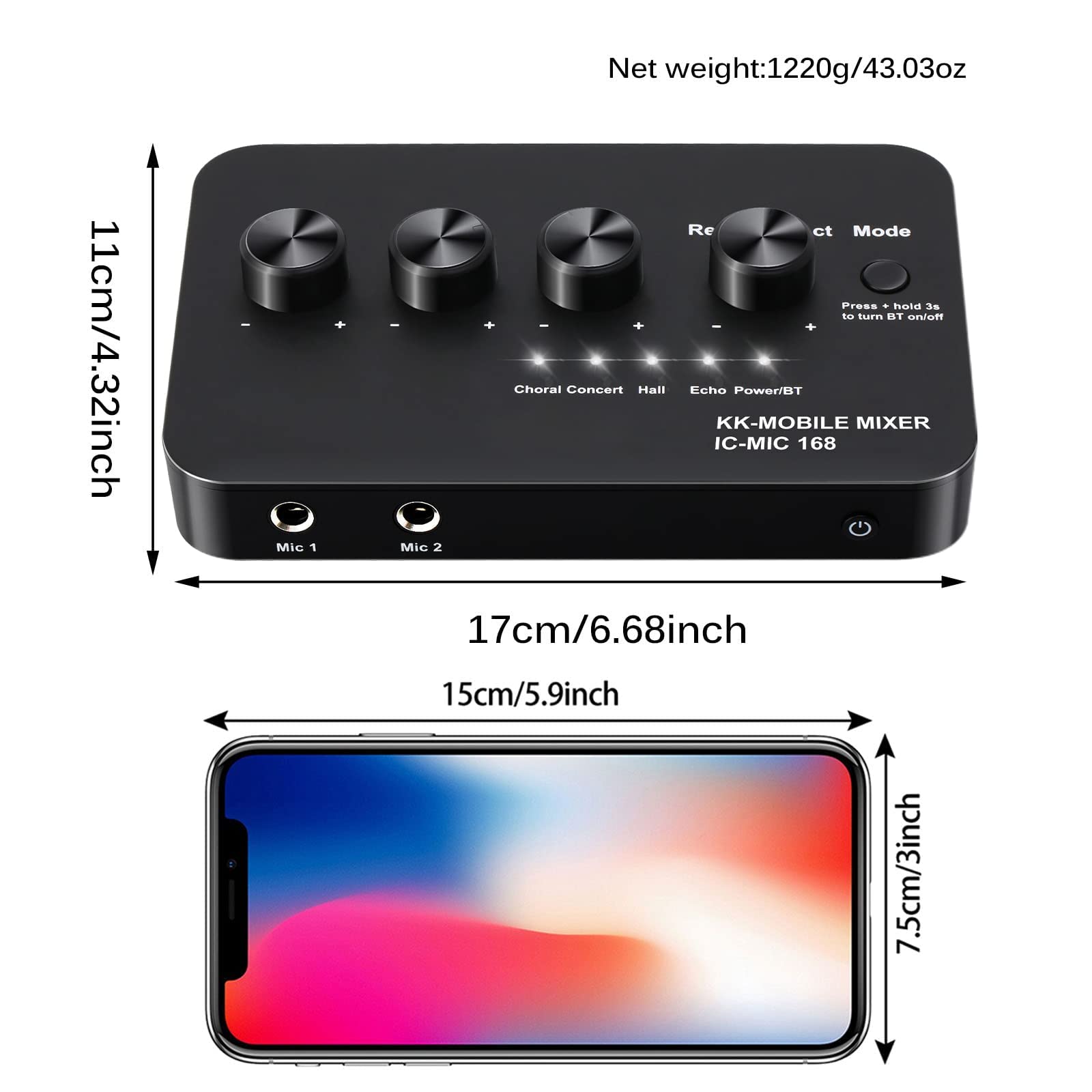 Inncen Microphone Karaoke Mixer System, Bluetooth Wired Microphone, Supports 3.5mm AUX, Smart TV, Speaker, PC, Soundbar,