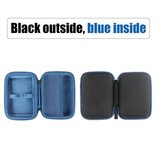 Hard Travel Case Replacement for Samsung T3 T5 Portable 250GB 500GB 1TB 2TB SSD USB 3.0 External Solid State Drives by co2CREA (Black Case + Inside Blue)