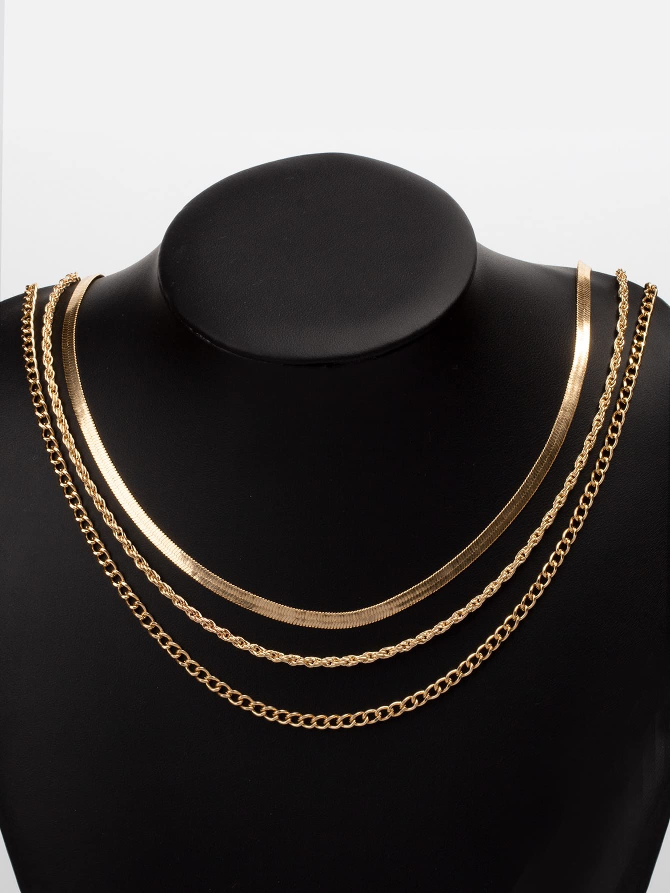 GORGLITTER Women's Gold Herringbone Necklace Plated Choker Snake Necklace Gold One Size
