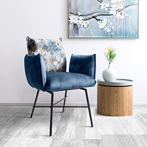 Zerifevni Armchairs Comfortable Desk Chair, Upholstered Modern Living Room Chair, Home Office Chair (Blue)