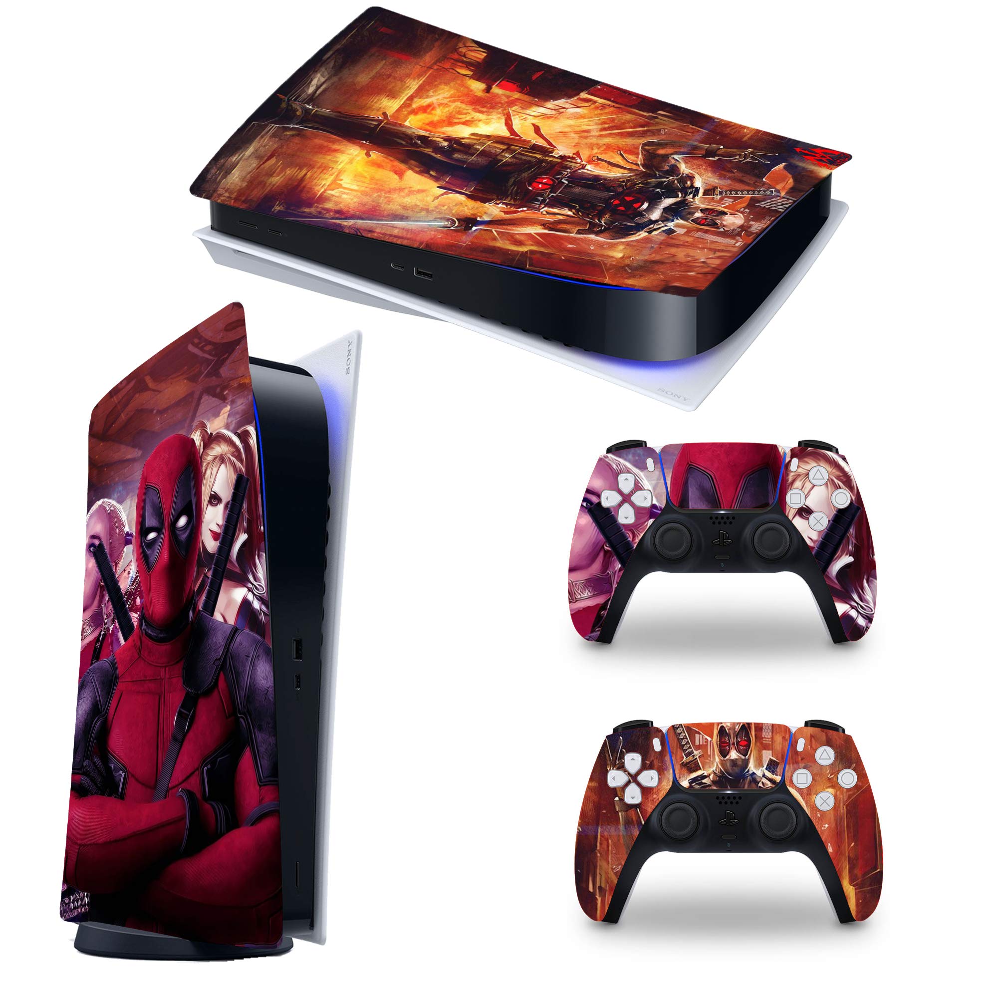 Hero Funny PS5 Digital Edition Console and Controller Skin Set - Playstation 5 Digital Edition Vinyl