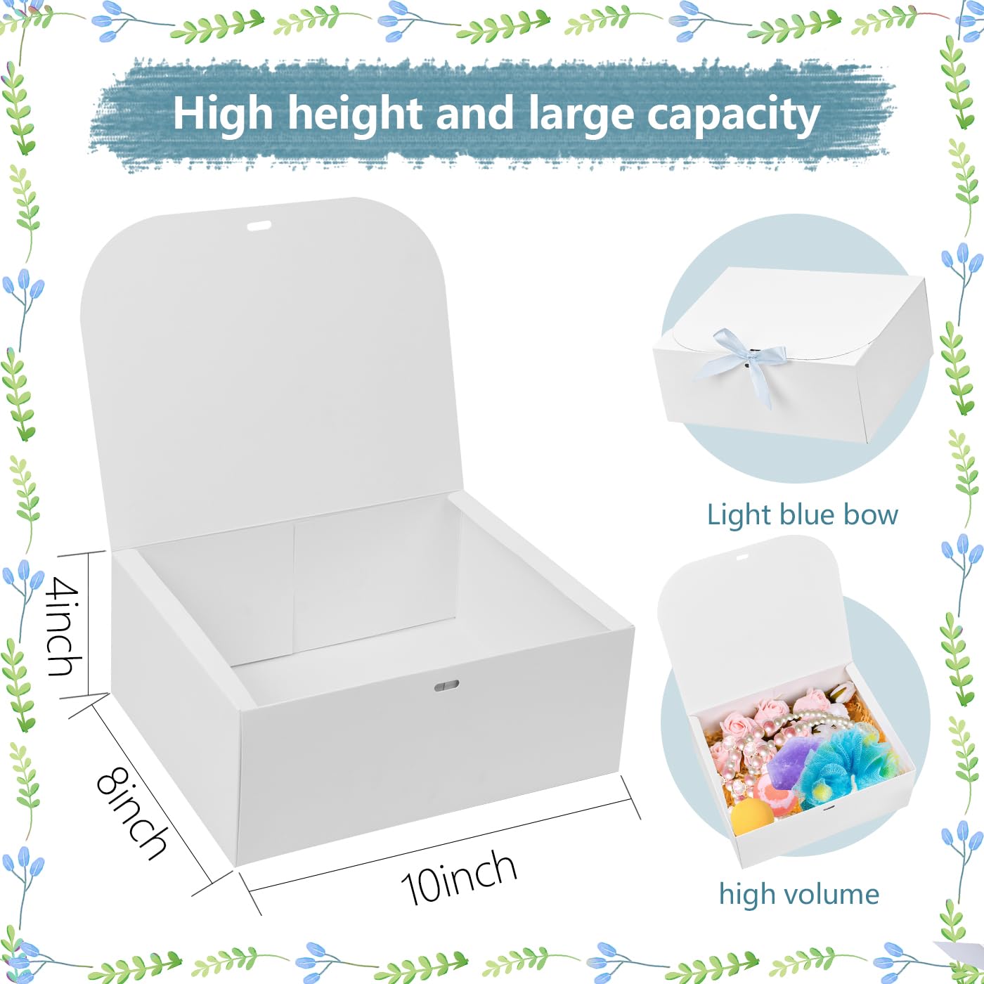 WLUSEAXI 15Pack Gift Boxes with Lids for Presents, 10x8x4 Inch Bridesmaid Proposal Box, White Gift Boxes with Ribbon for Bride Shower, Birthday, Wedding, Party, Graduation Gift