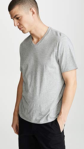 Vince Men's V-Neck T-Shirt, Heather Steel, Large