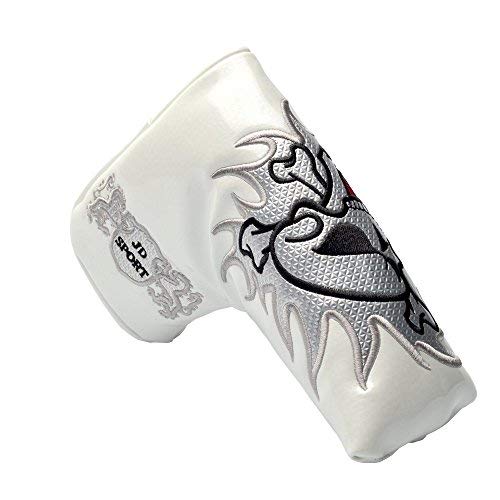 GOOACTION Skull Golf Club Blade Putter Head Cover Magnetic Closure Synthetic Mirror Leather Water-Proof Protector Putters Headcover