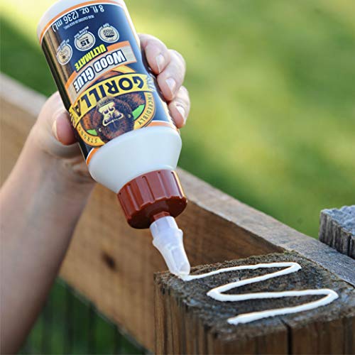 Gorilla Ultimate Waterproof Wood Glue; 8 Ounce; Natural Wood Color; (Pack of 2)