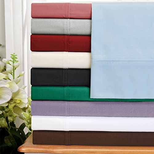 SUPERIOR 100% Egyptian Cotton 530 Thread Count Solid Sheet Set, California King, Lavender