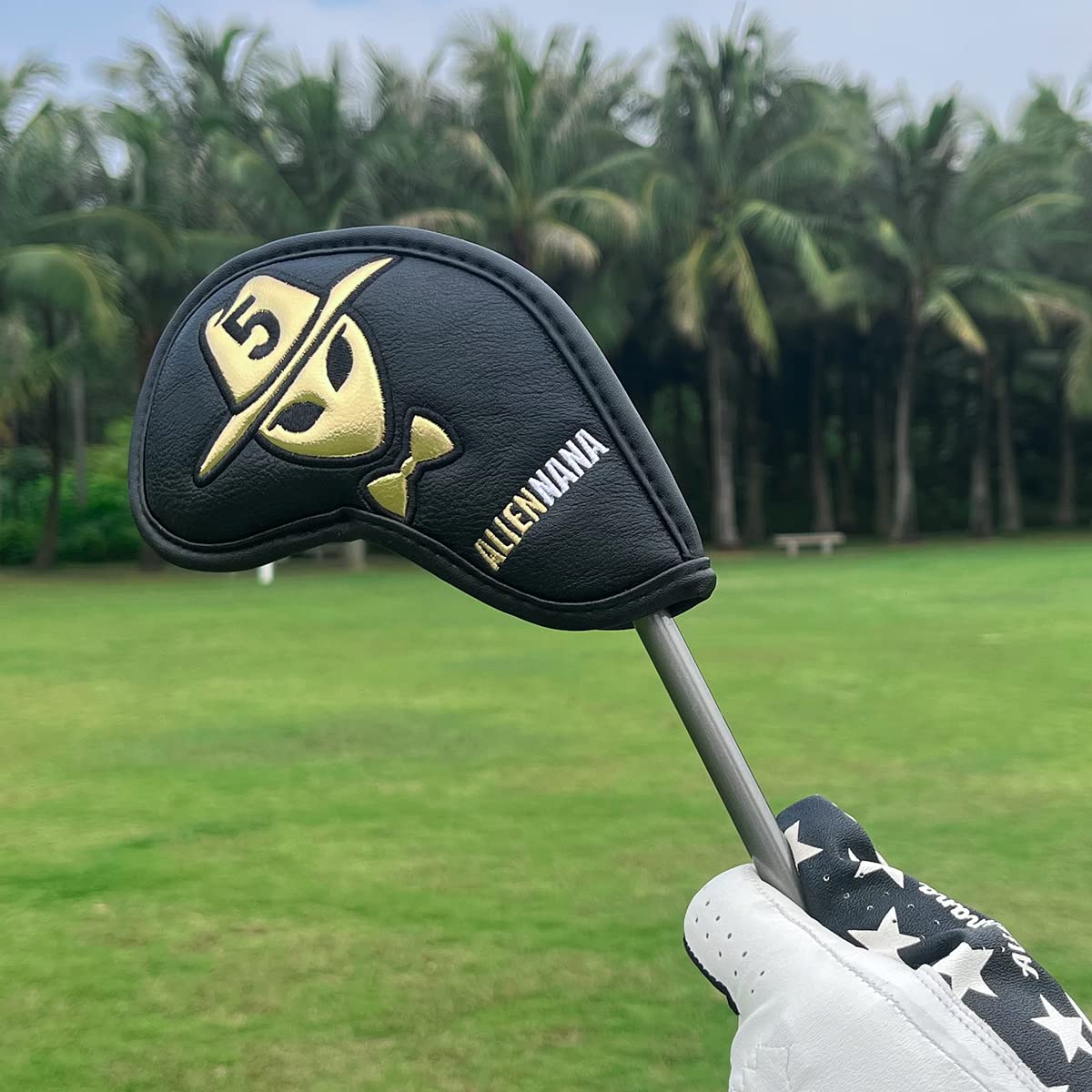 Golf Club Headcover Set Golf Driver Cover Fairway Cover Hybird Covers Iron Headcover Blade Putter Covers, Synthetic Leather Headcover