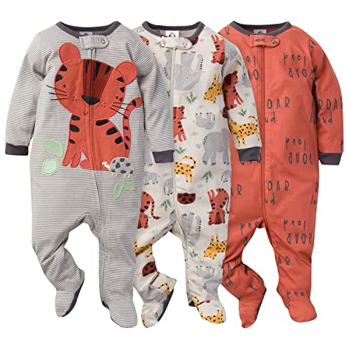 GerberBaby Boys3-Pack Sleep 'N PlayOrange Safari6-9 Months