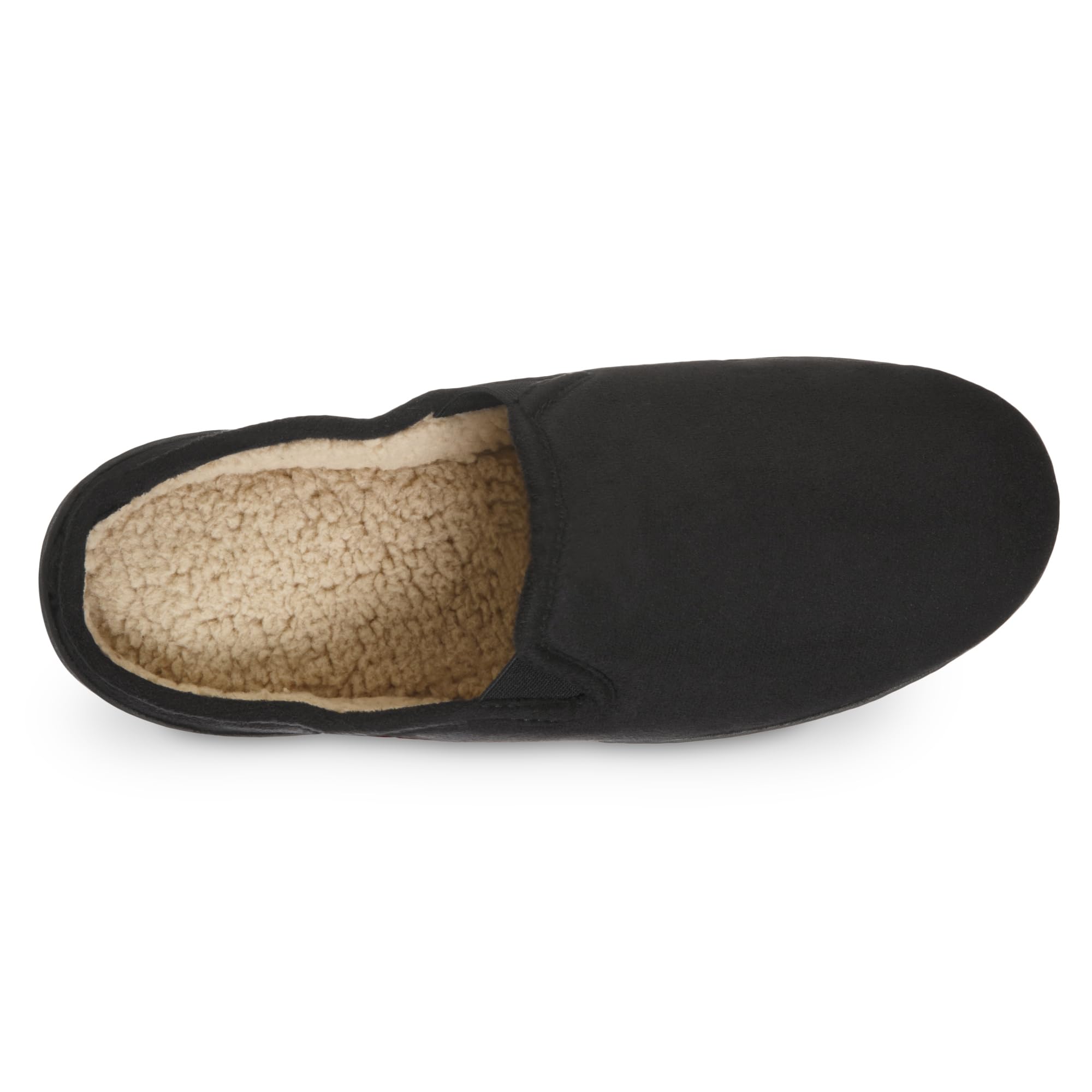 isotoner Men's, Advanced Gel Infused Memory Foam Microsuede Vincent Hoodback ECO Comfort Recycled Slippers Clog, Black, 8-9