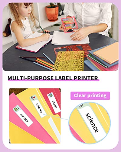 Phomemo Label Makers, D30 Portable Label Printer, Sticker Printer Ideal for School Supplies, Home&Office, Inkless Label Maker Machine with Tape, Multiple Font Styles & Templates, Purple