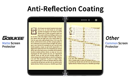 GOBUKEE [3PACK 6PCS] [Matte]+[Clear]+[Back Protector] MS Surface Duo PET Film Screen Protector Matte + Clear Film protector with Back Film [Perfect Fit] for Microsoft SurfaceDuo