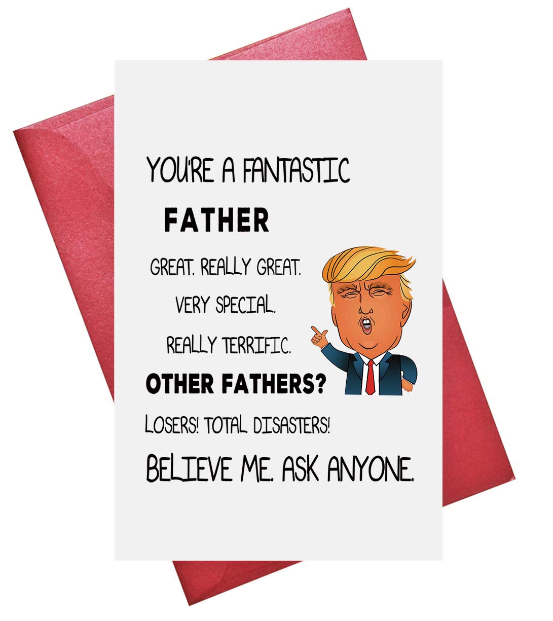 Funny Father’s Day Card, Trump Father Card, Humorous Greeting Card for Dad, Dad Birthday Card Funny