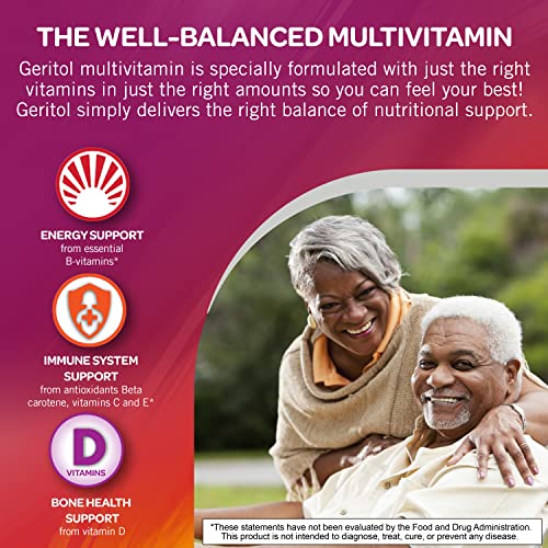 Geritol, Multivitamin Supplement, Contains B-Vitamins, Antioxidants, Vitamins C, E & D and Iron, 26 Essential Vitamins and Minerals, Gluten-Free, Non-GMO, No Artificial Sweeteners, 40 Tablets