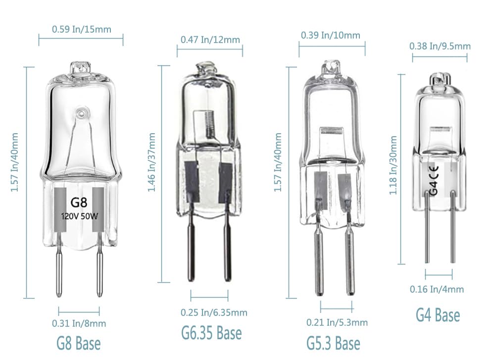 G8 Halogen Bulbs 20W G8 20Watt 120V Halogen Light Bulbs T4 JCD Type 120V Bi-Pin Base G8 Lamp for Under Cabinet Puck Lighting Replacement,Clear Lens,Warm White,2700K,10 Pack