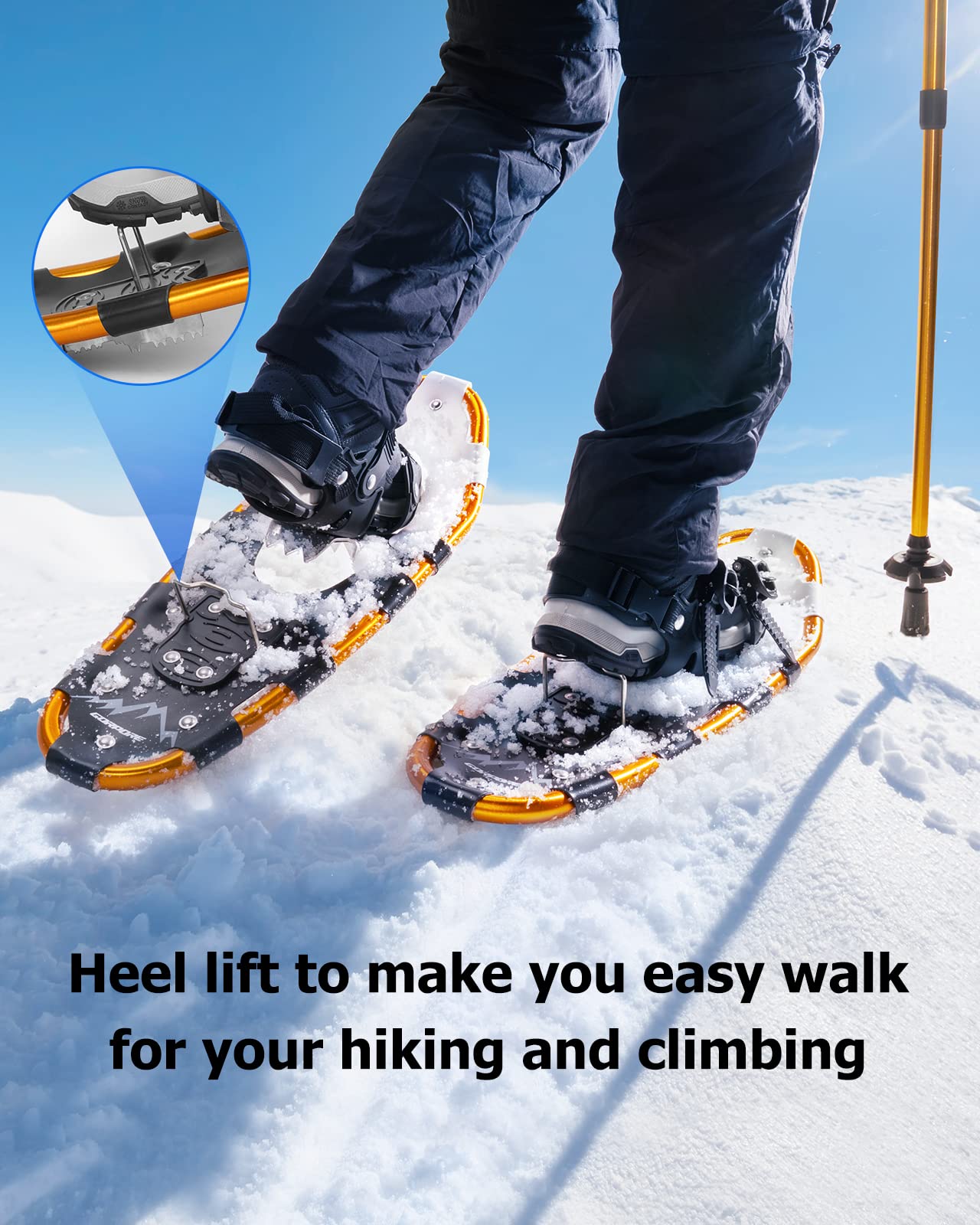 GORPORE All Terrain Snowshoes (Gold, 21" (Up to 150lbs))