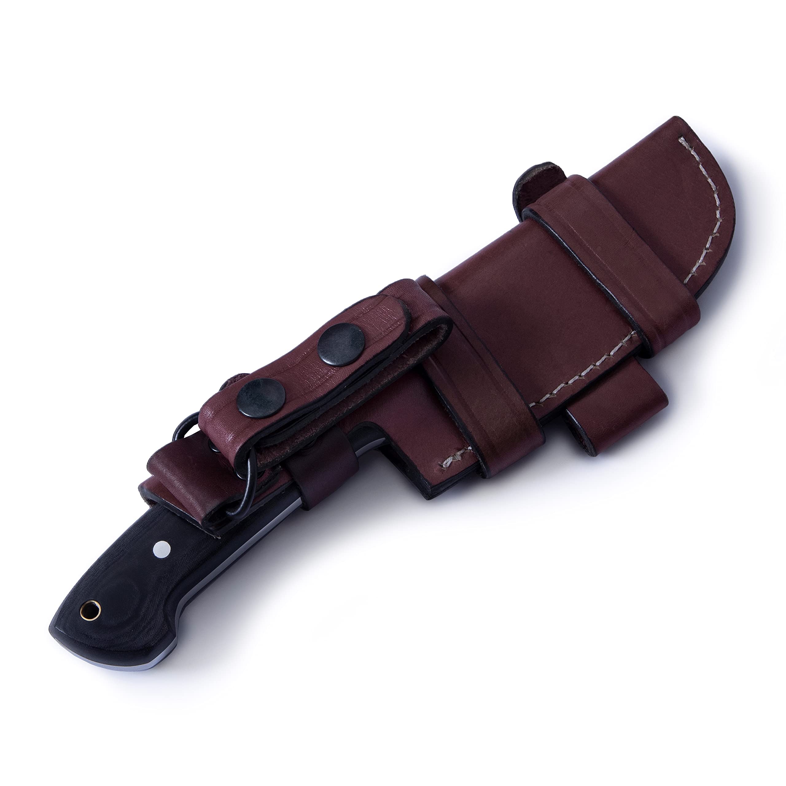 GCS Handmade Micarta Handle D2 Tool Steel Tactical knife Hunting Knife Camp Knife with leather sheath Full tang blade designed for Hunting & EDC GCS170